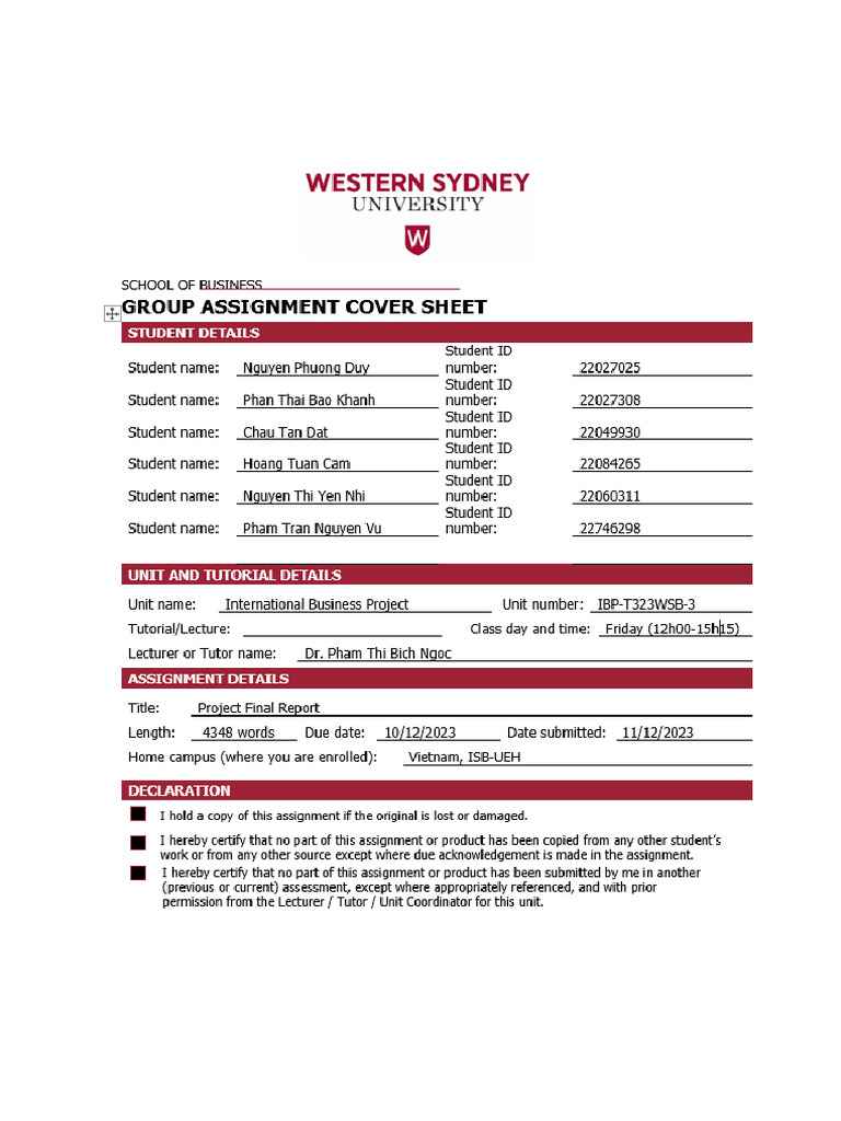 IBP A2 Project Final Report Class IBP 3 Group2 | Download Free PDF ...