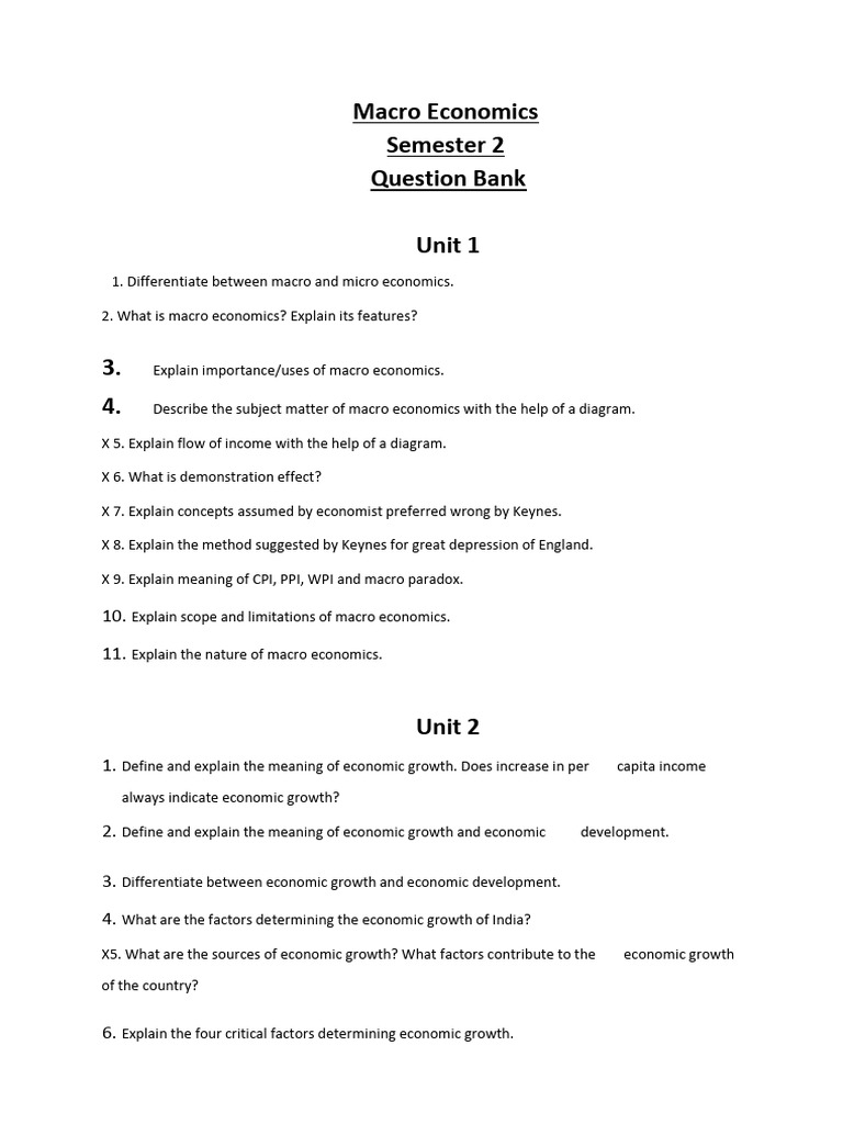 Macro Economics QB | PDF | Inflation | Consumption (Economics)