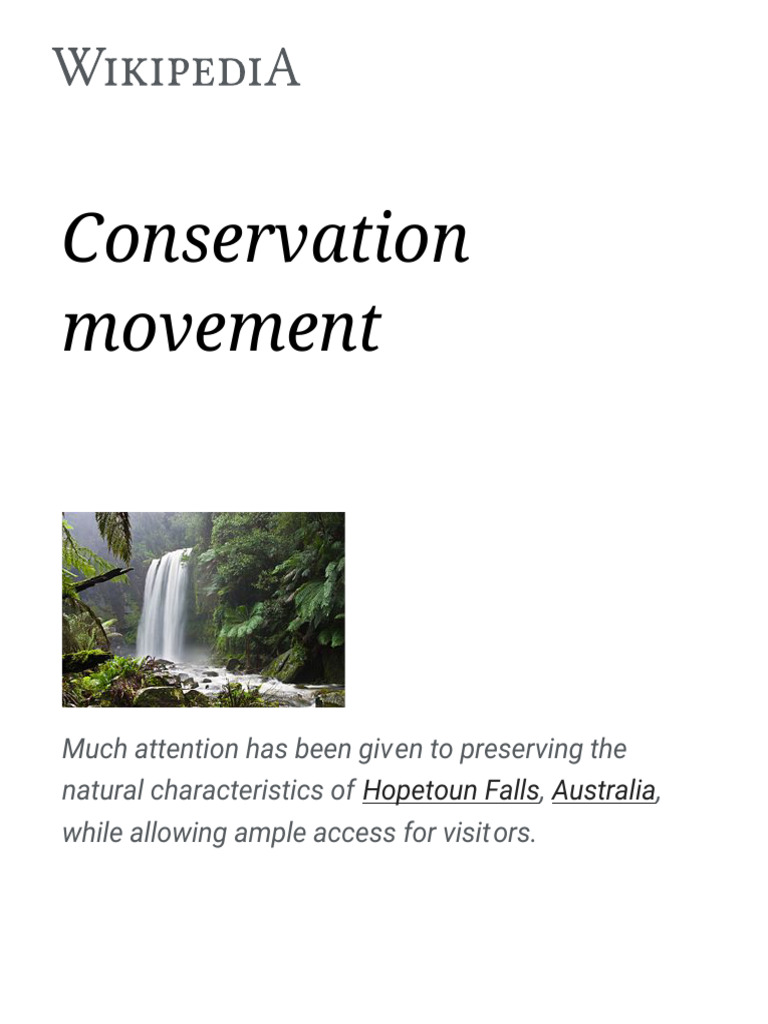 Conservation Movement Wikipedia | PDF | Conservation Movement ...
