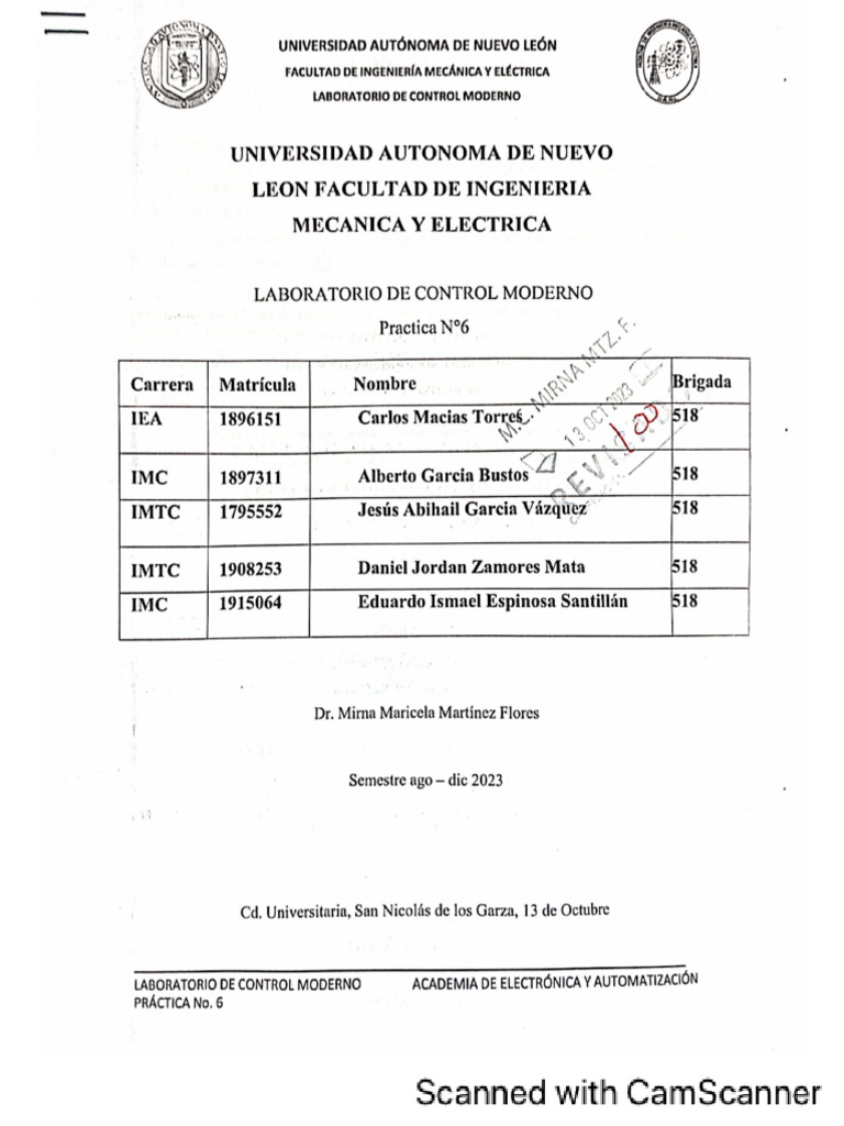 Práctica 6 Control Moderno | PDF