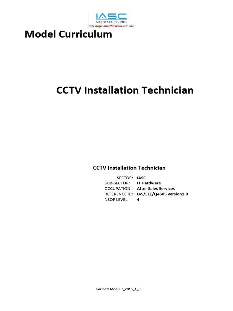 MC CCTV Installation Technician | PDF | Closed Circuit Television | Camera