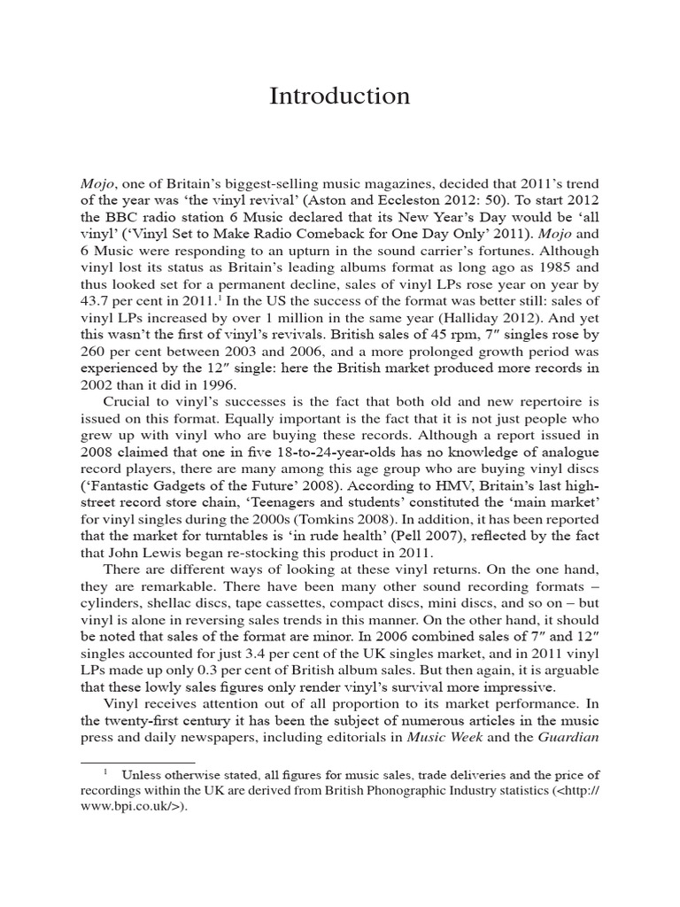 Vinyl A History of The Analogue Record H | PDF | Lp Record | Sound ...