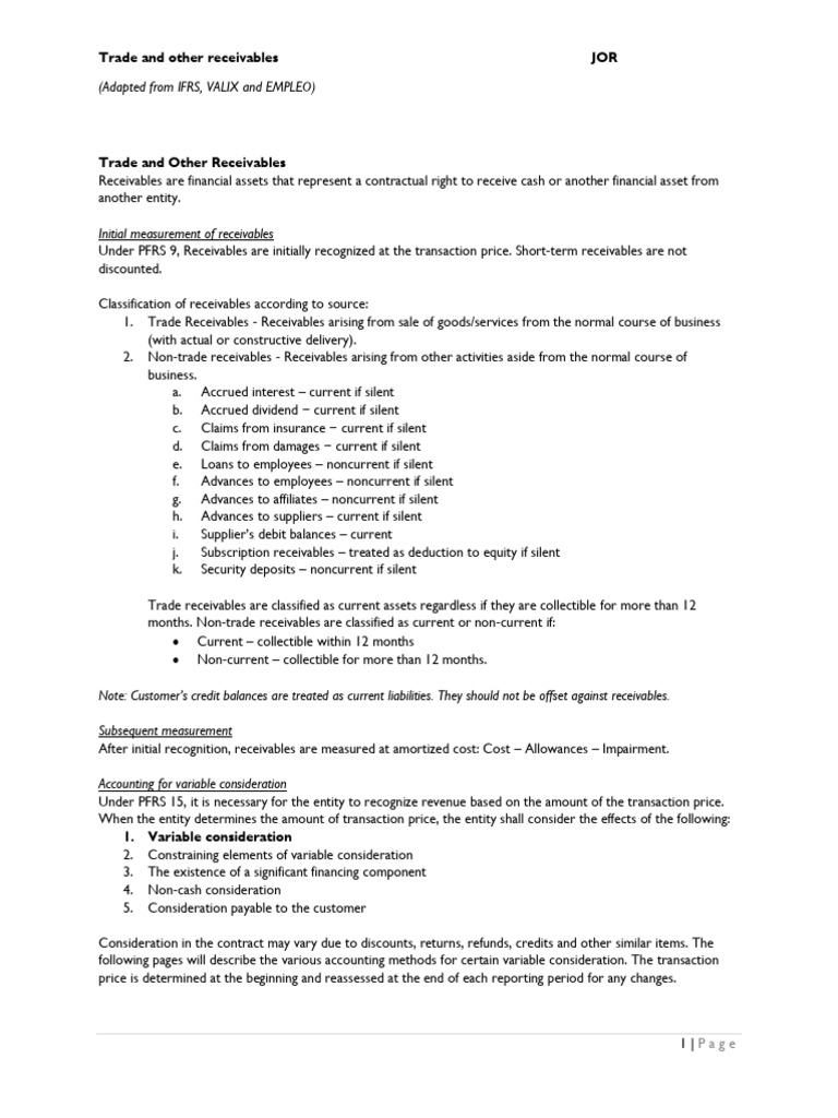 H04. Trade and Other Receivables | PDF