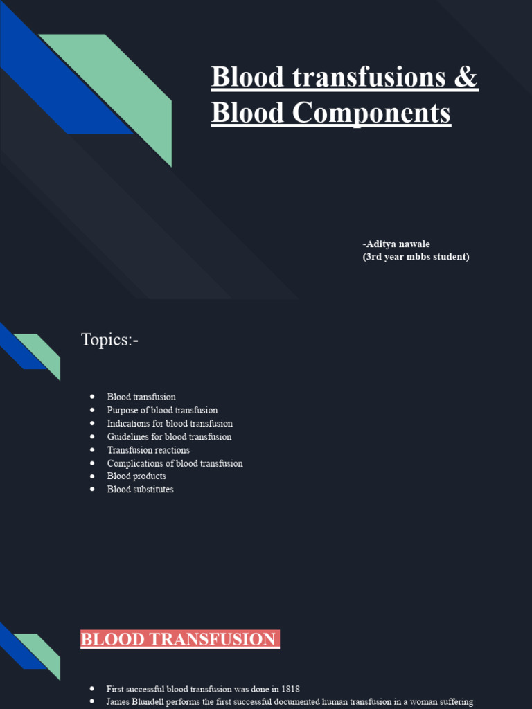 Blood Transfusions | PDF | Blood Transfusion | Bleeding