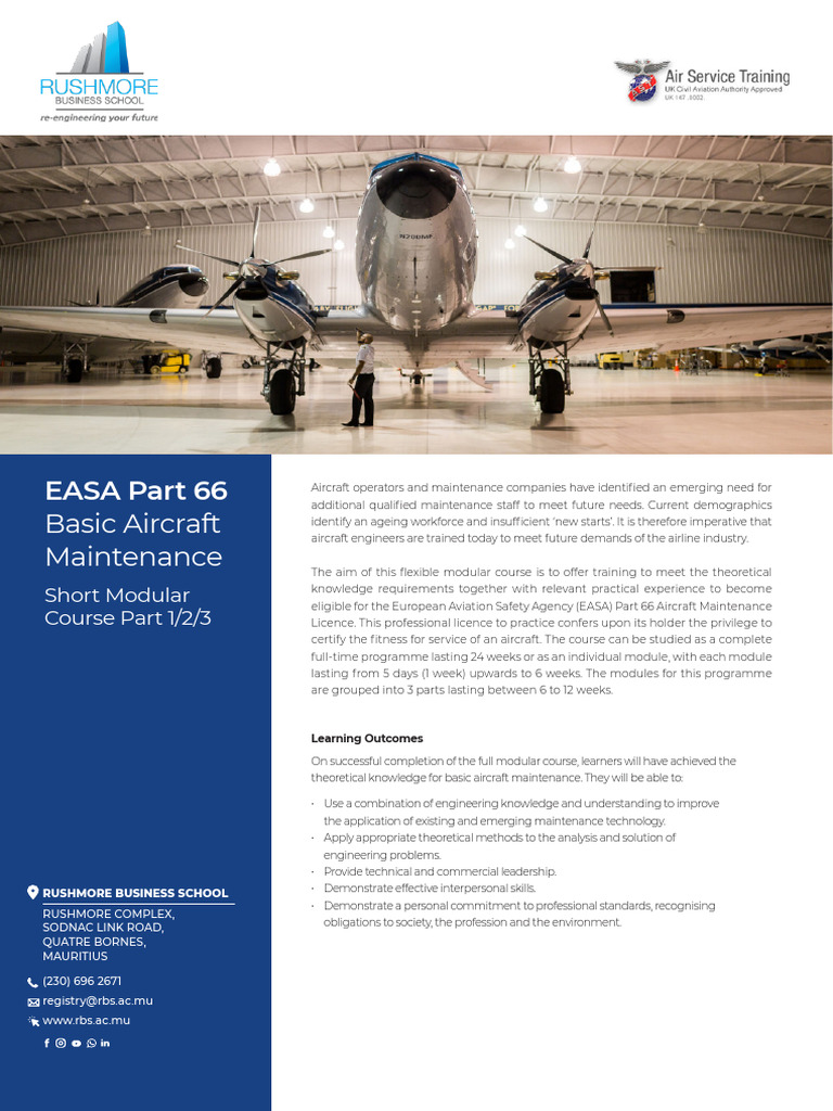 EASA Part 66 Aircraft Maintenance Course | PDF | Engineering | Aircraft