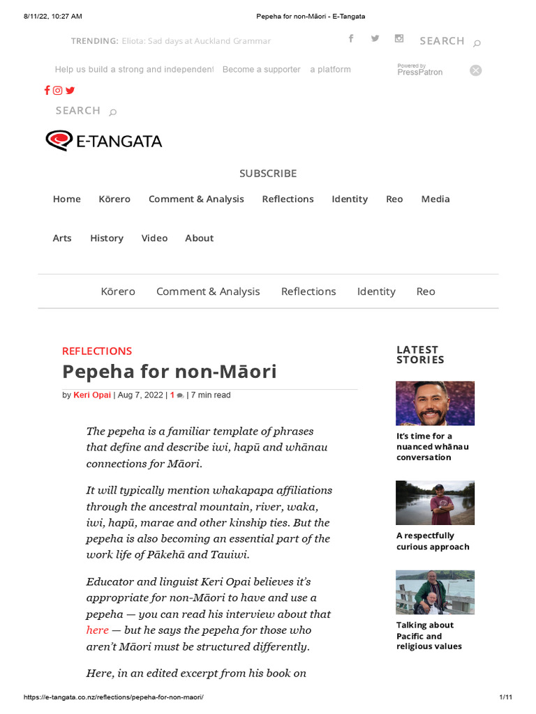 Pepeha For Non-Māori | PDF | Māori People | Polynesian New Zealander