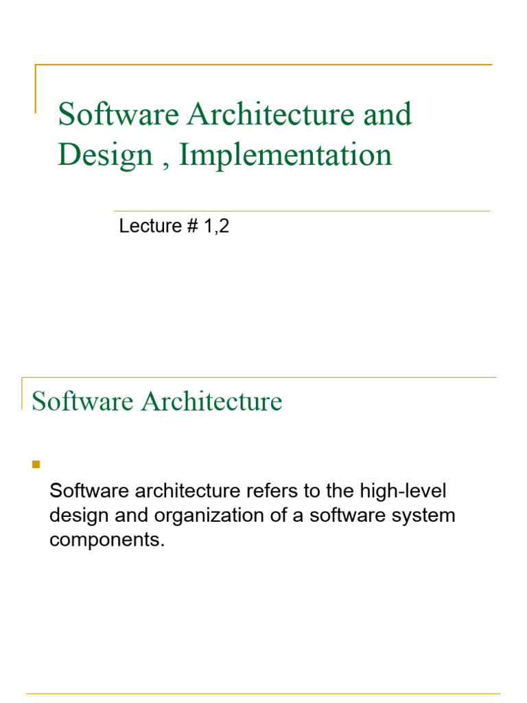 Week 11 Lecture # 1 | PDF | Software Architecture | System