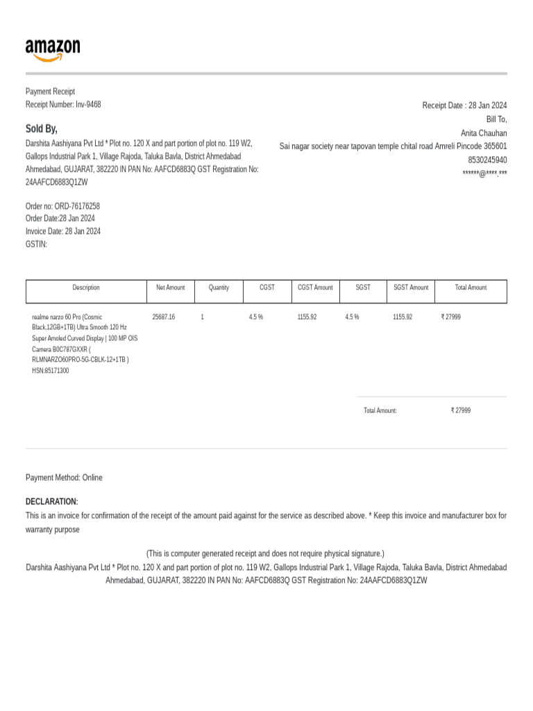 E-Commerce Invoice Template 1 | PDF