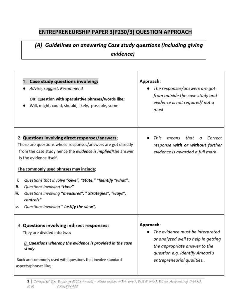 ENT Paper 3 Question Approach | PDF | Question | Evidence