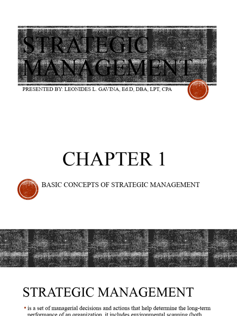 Chapter 1BASIC CONCEPTS OF STRATEGIC MANAGEMENT | PDF | Strategic Management | Decision Making