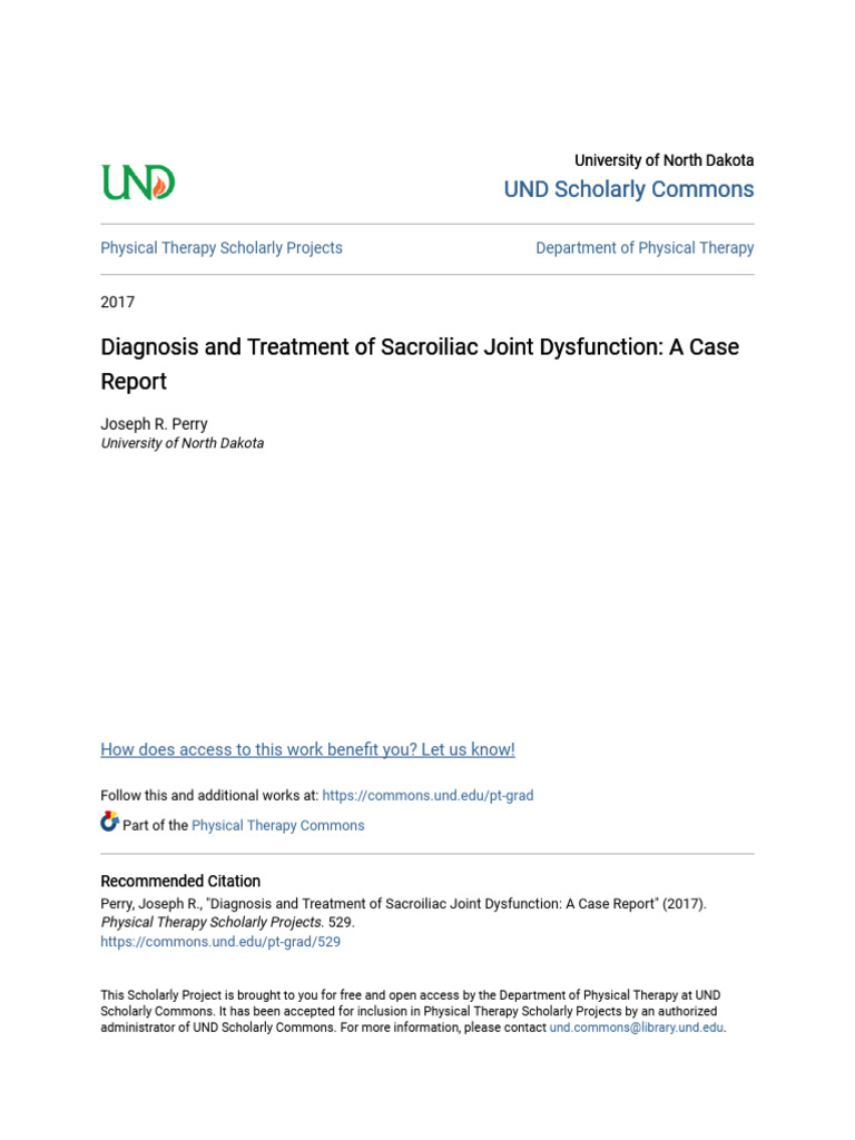 Sacroiliac Joint Dysfunction Case Study | PDF | Pain | Physical Therapy