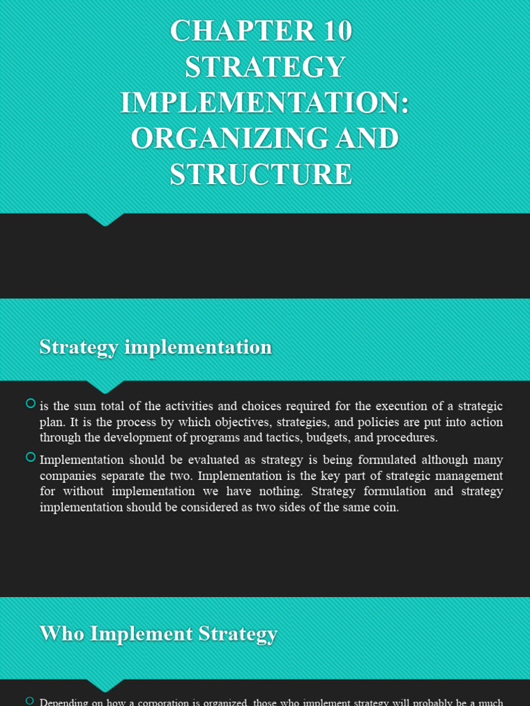 Chapter 10 Strategy Implementation Organizing and Structure | PDF | Organizational Structure ...