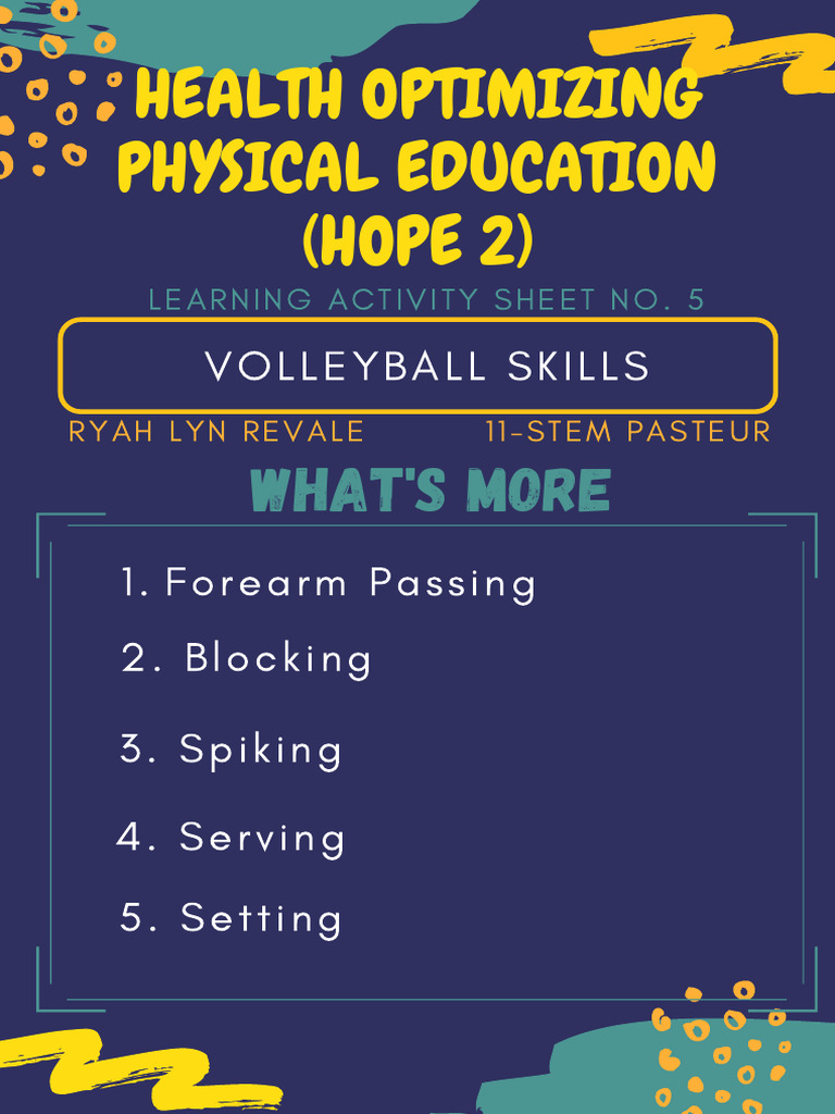 Physical Education 2 LAS 5 Output | PDF | Volleyball