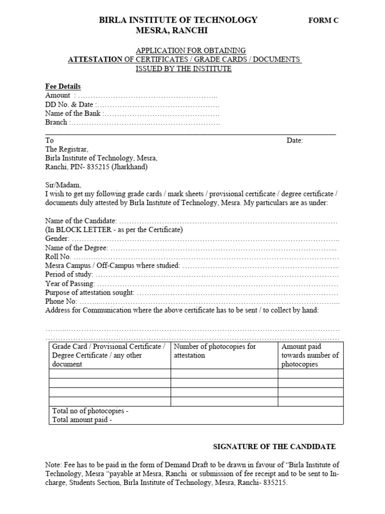 Form C (Application For Attestation of Documents) | PDF | Notary Public