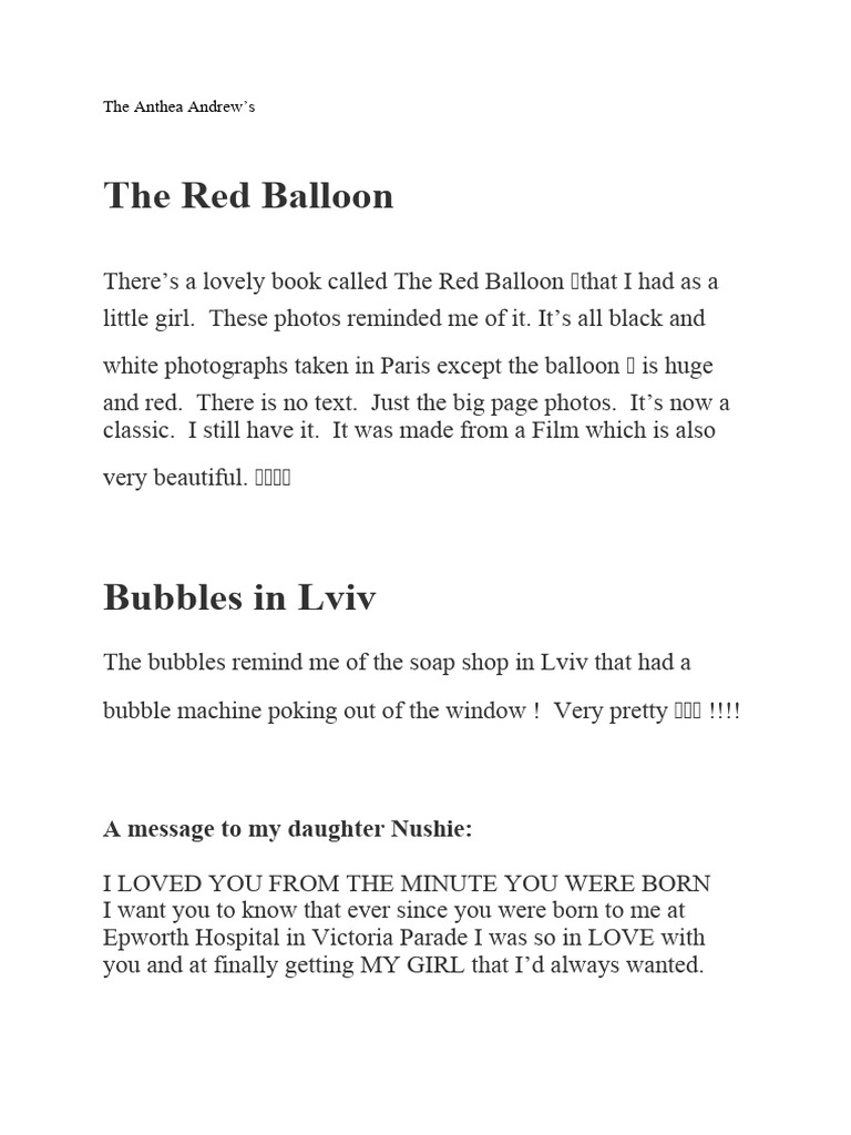 Red Balloons | PDF