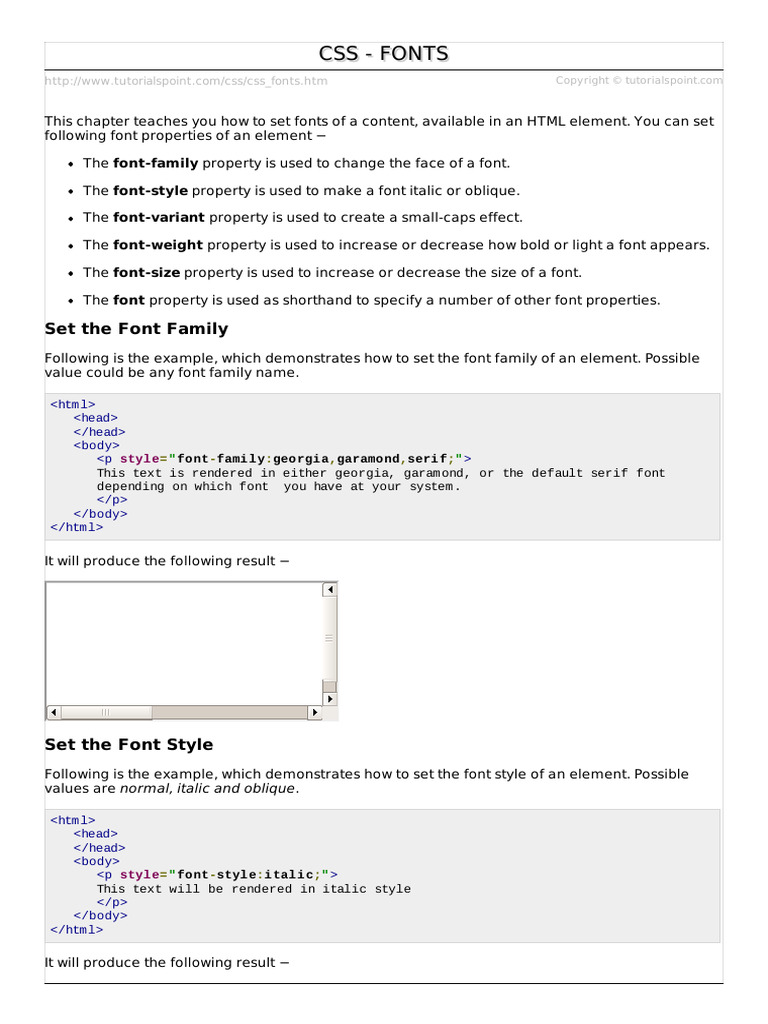 Css Fonts Pdf Typefaces Printing 