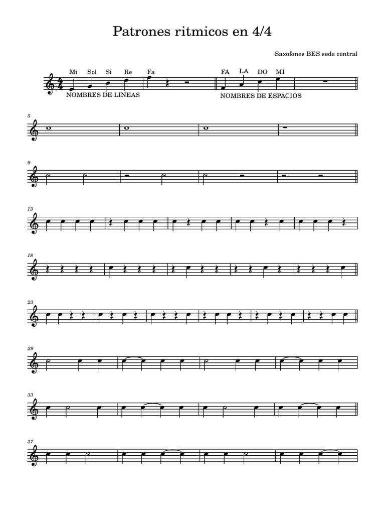 Patrones Ritmicos en 4 4 | PDF