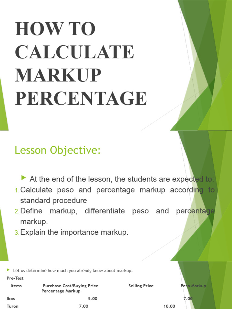 How To Calculate Markup Percentage | PDF | Prices | Percentage