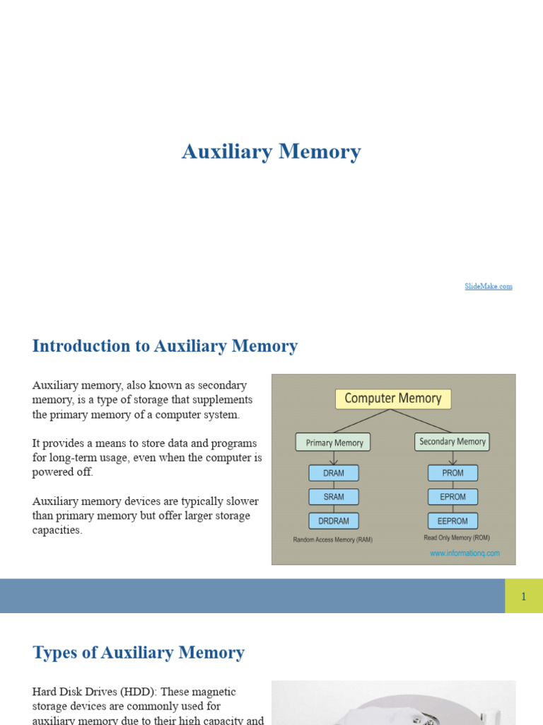 Auxiliary Memory | PDF | Computer Data Storage | Backup