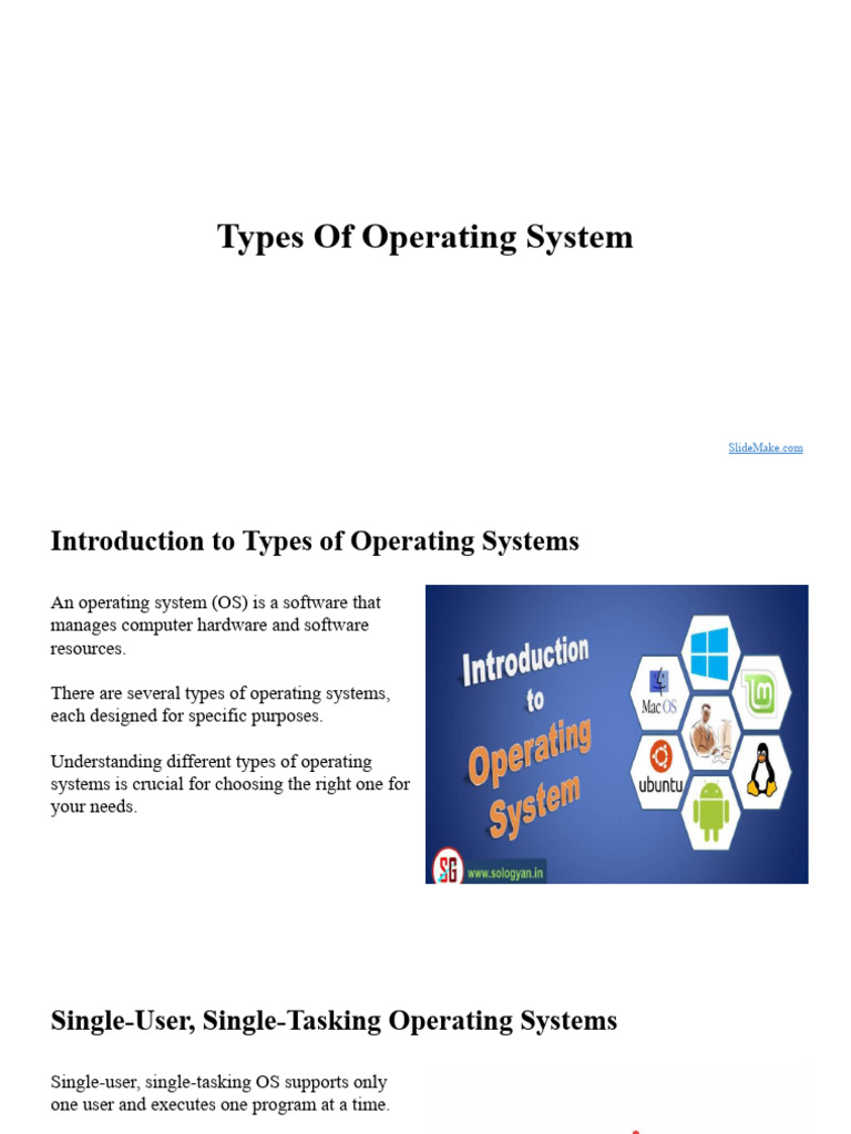 Types Of Operating System Pdf Operating System Computing 
