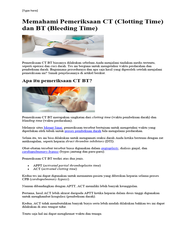 Memahami Pemeriksaan CT - BT | PDF