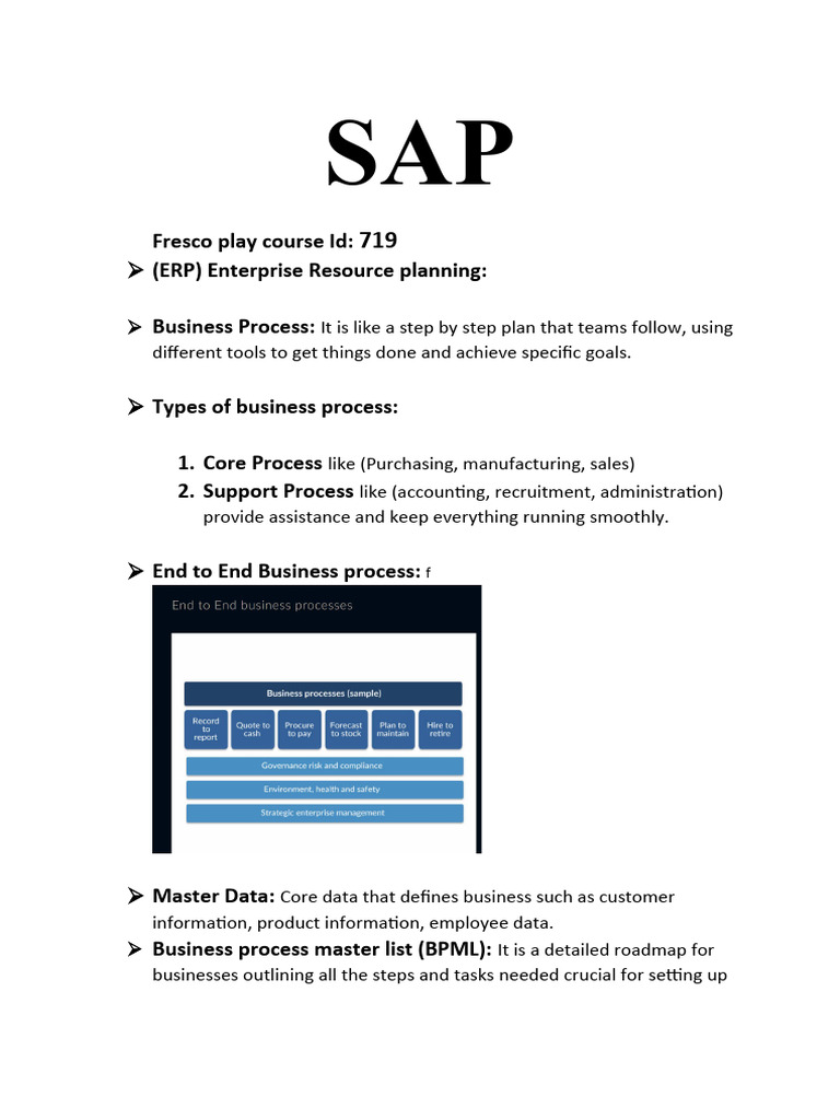 Fresco Play Course Id: (ERP) Enterprise Resource Planning: Business Process | PDF | Enterprise ...