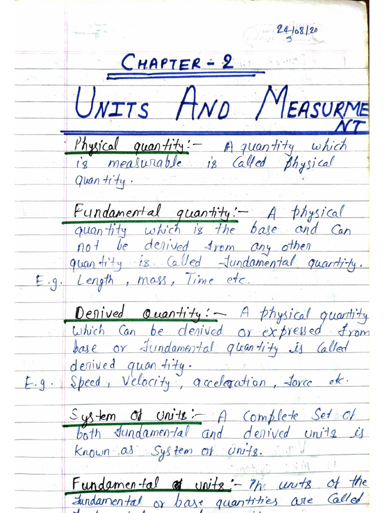 Units And Measurement Pdf