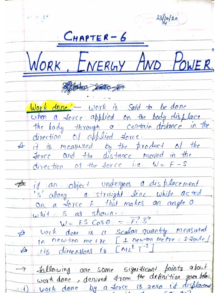 Work Energy and Power | PDF