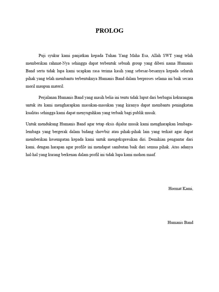 Contoh Proposal Pengajuan Band Di Cafe | PDF