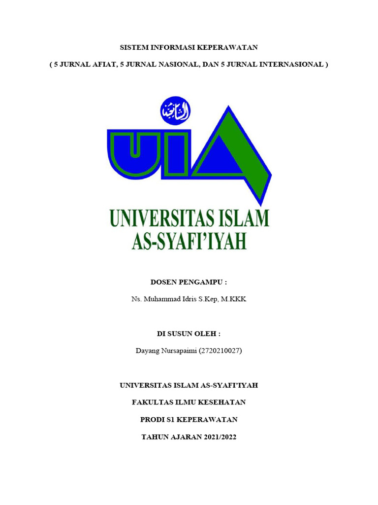 Uas Jurnal Sik Dayang Nursapaimi 2720210027 3a | PDF | Symptoms And Signs | Epidemiology