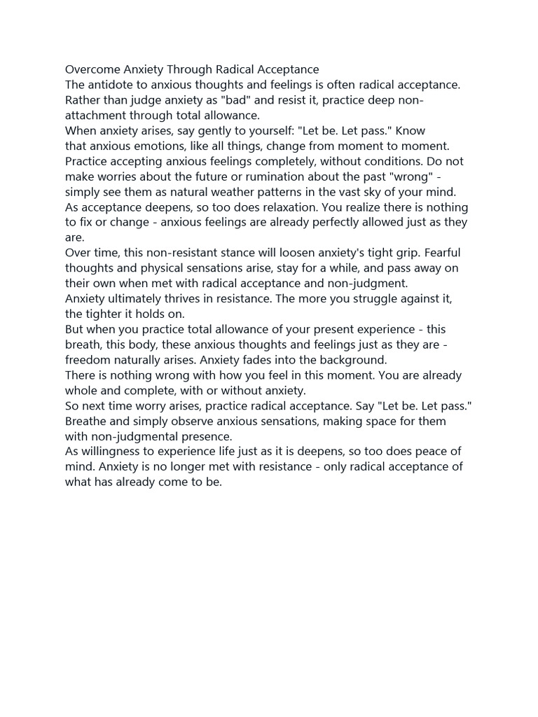 Overcome Anxiety | PDF