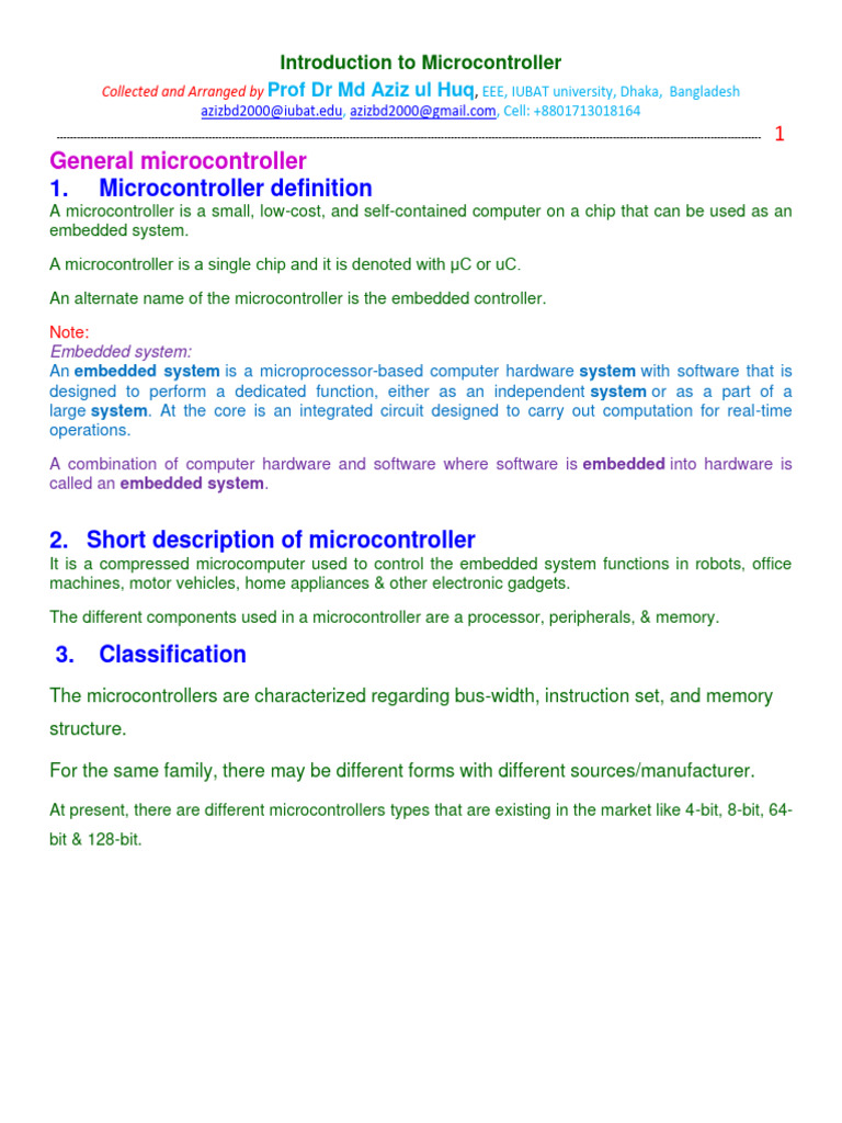 Microcontroller Lecture | PDF | Microcontroller | Analog To Digital Converter