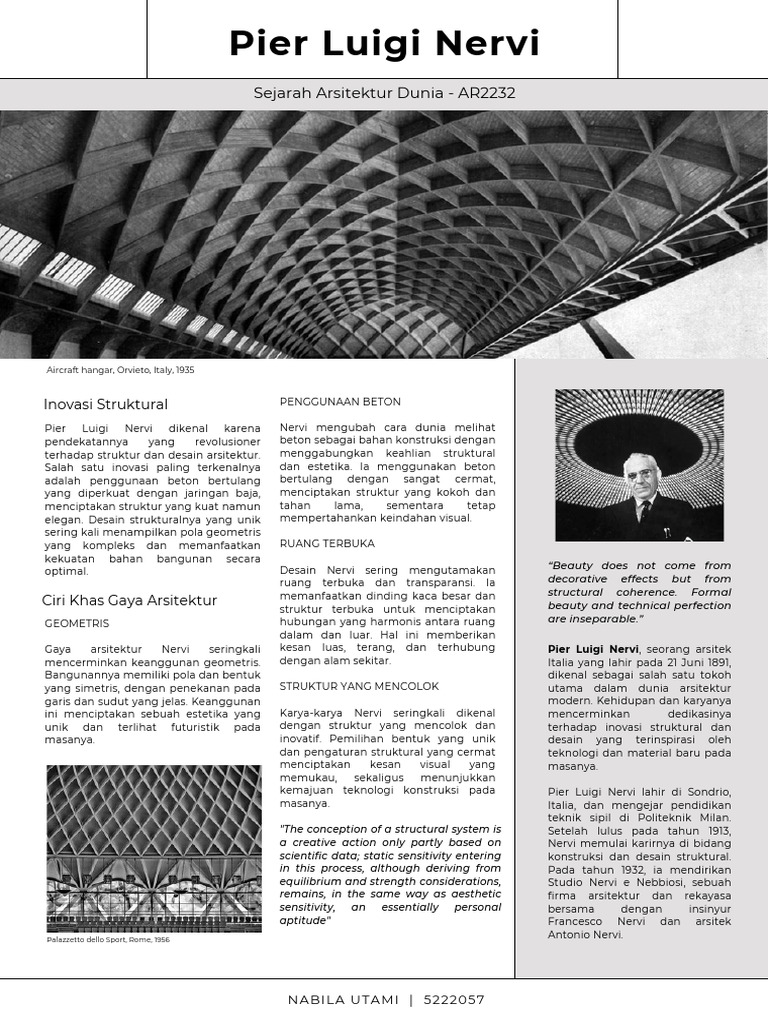 Inovasi Arsitektur Pier Luigi Nervi | PDF