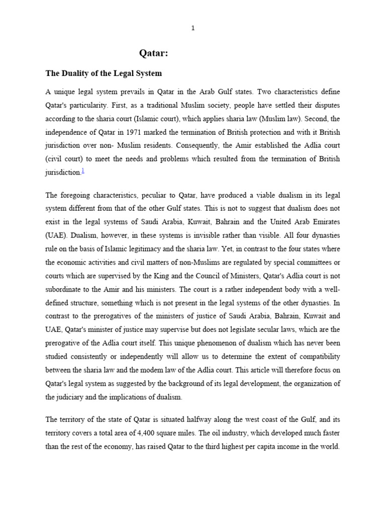 Qatar Legal System | PDF | Sharia | Wahhabism