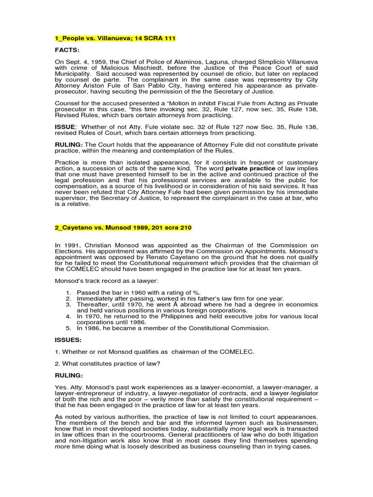 PALE Cases Batch 1 | PDF | Lawyer | Practice Of Law