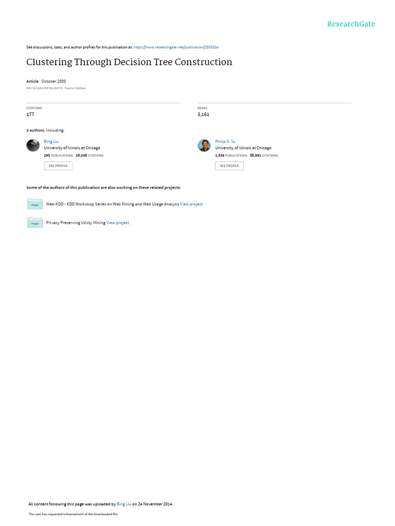 Clustering Through Decision Tree Construction | PDF | Cluster Analysis | Dimension