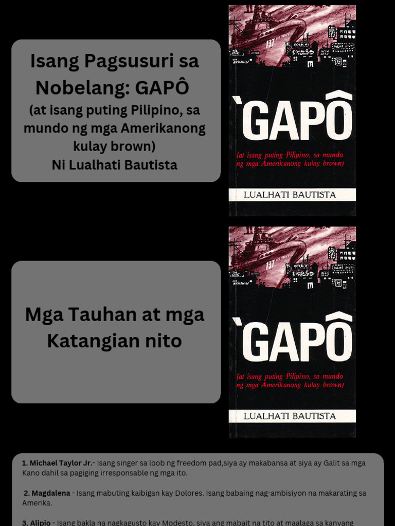 Isang Pagsusuri Sa Nobelang Gapo (at Isang Puting Pilipino, Sa Mundo Ng ...