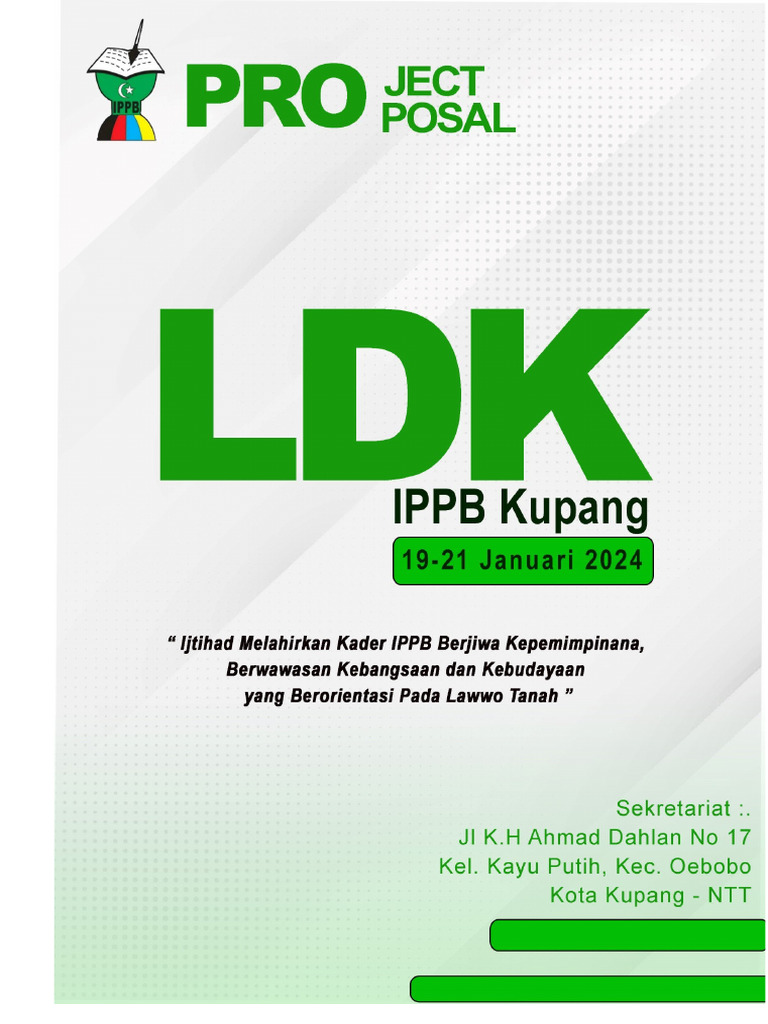PROPOSAL PANITIA PELAKSANA. LATIHAN DASAR KADER IPPB KUPANG 2023 (Fixxx) | PDF