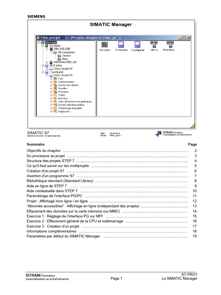 PRO1 - 03 - Simatic Manager | PDF | Bibliothèque logicielle | Fichier informatique