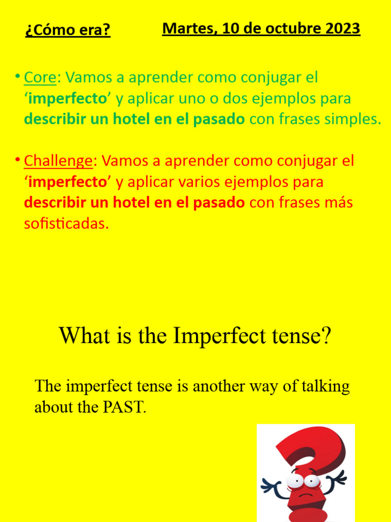Conjugación del Imperfecto en Español | PDF | Grammar | Linguistics