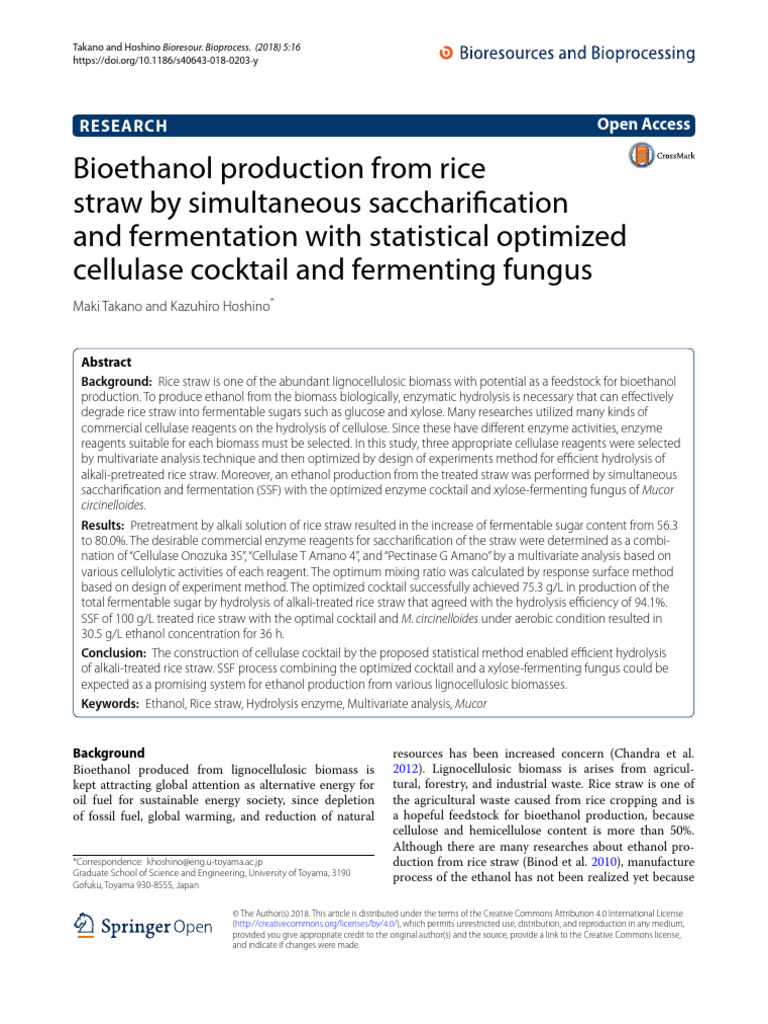 Bioethanol | PDF | Glucose | Cellulose