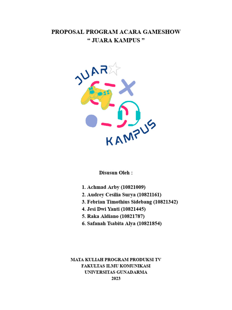 Proposal Program Acara Gameshow | PDF