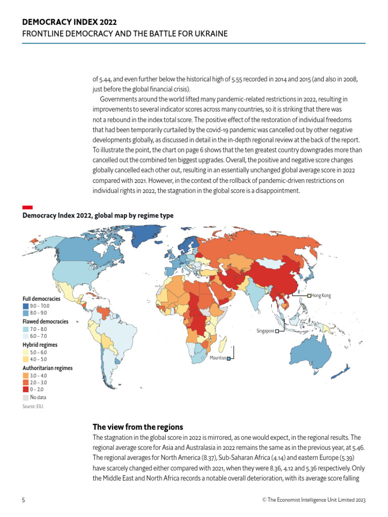 Democracy Index 2022 Frontline Democracy and The Battle For Ukraine ... Democracy Index 2022 Frontline Democracy and The Battle For Ukraine ...