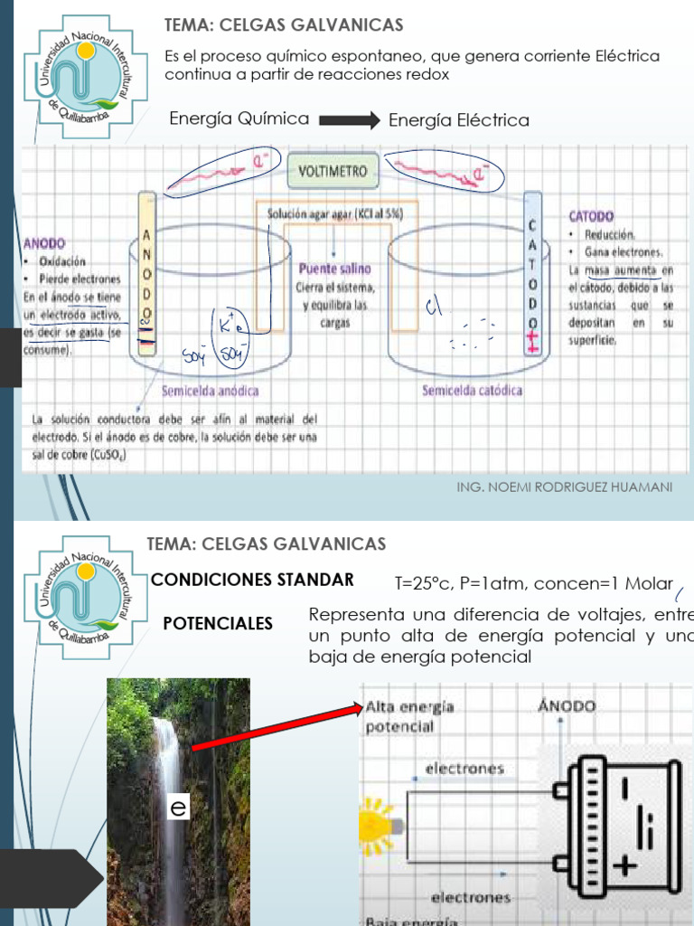 Celdas Galvanicas... Quimica General | Descargar gratis PDF | Redox | Sustancias químicas