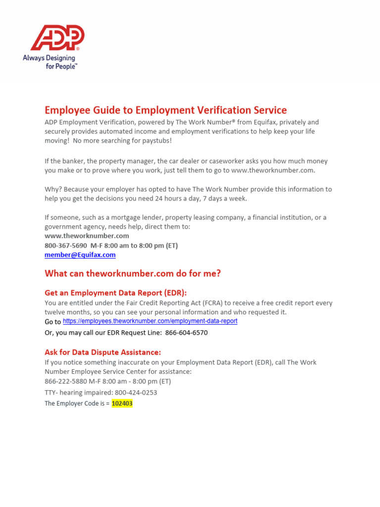 Employee Guide For Verification of Employement VOE | PDF | Credit History | Employment