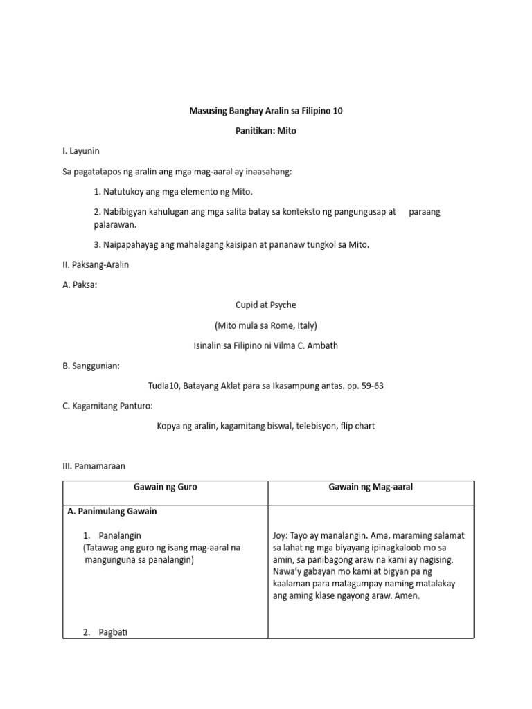 Banghay-Aralin (Final Output) | PDF