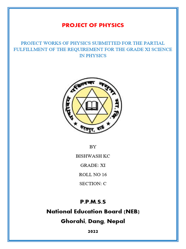 Orignal Physics Project Work | PDF