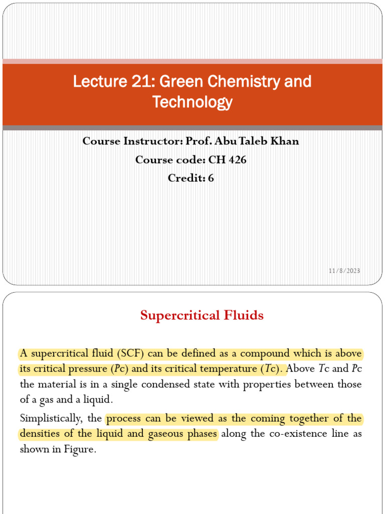 Lecture 21 & 22. | PDF | Supercritical Fluid | Polymers