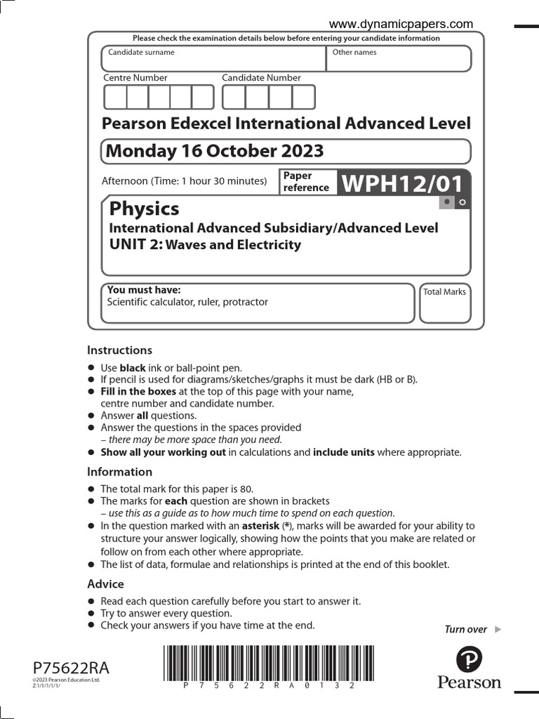 Physics Unit 2 Oct 2023 | Download Free PDF | Waves | Wavelength