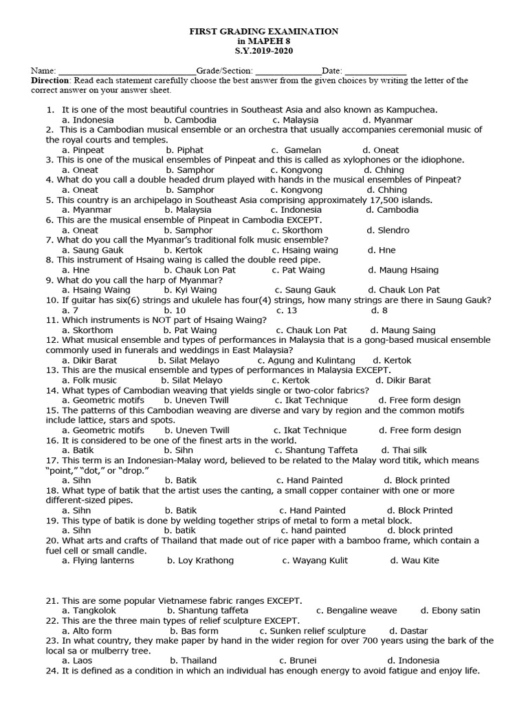 Mapeh 8 | PDF | Gender | Gender Studies